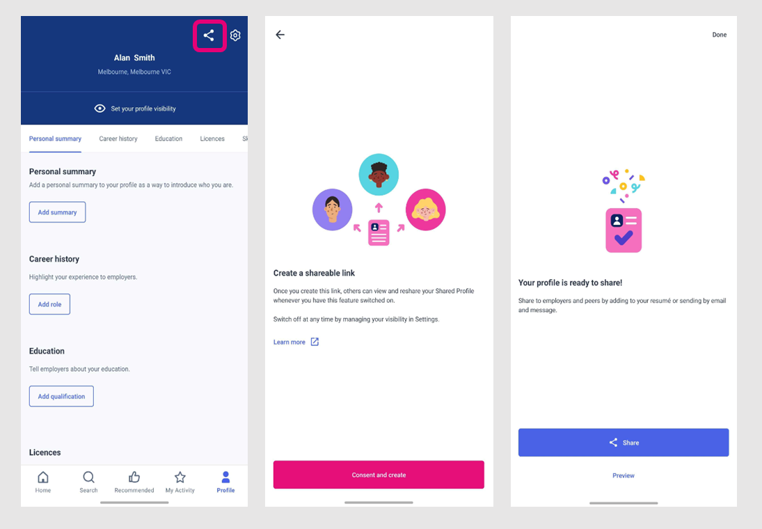 How do I share my Jobsdb Profile? - JobsDB